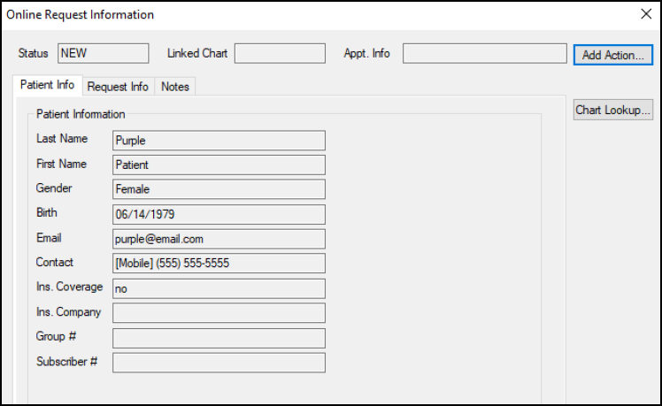 Online Appointment Requests